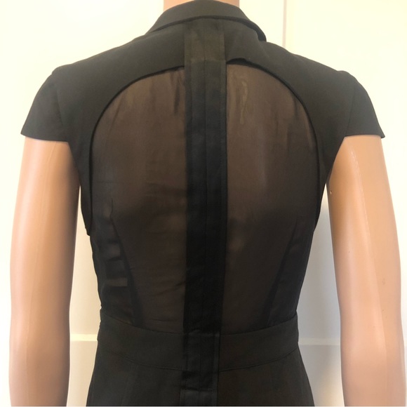 ASOS Petite | Dresses | Asos Black Open Back Mesh Cap Sleeves Tuxedo ...